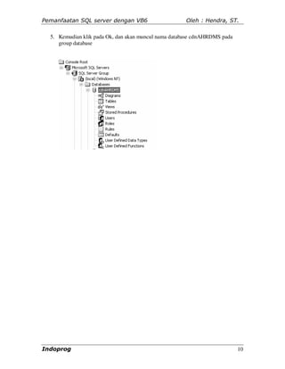Pemanfaatan sql server dengan vb6 | PDF