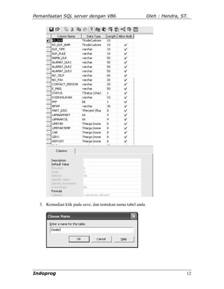 Pemanfaatan sql server dengan vb6 | PDF