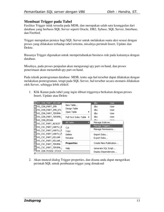 Pemanfaatan sql server dengan vb6 | PDF