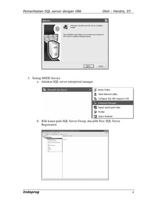 Pemanfaatan sql server dengan vb6 | PDF