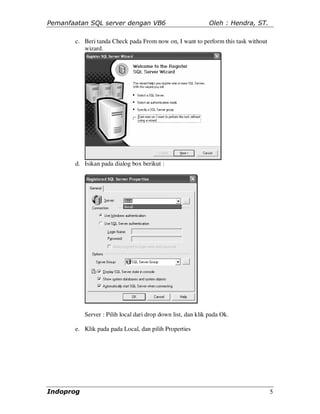 Pemanfaatan sql server dengan vb6 | PDF