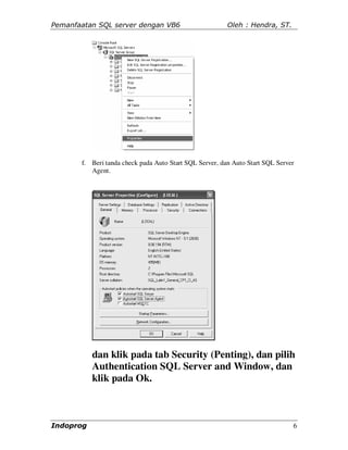 Pemanfaatan sql server dengan vb6 | PDF