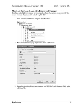 Pemanfaatan sql server dengan vb6 | PDF