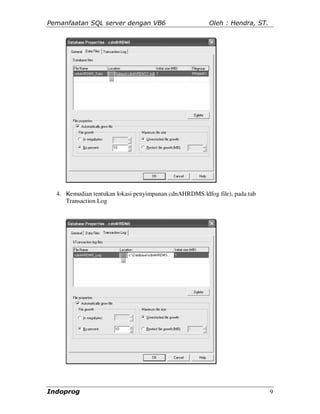 Pemanfaatan sql server dengan vb6 | PDF