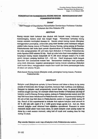 Pemanfaatan sumberdaya keong macan menggunakan unit penangkapan bubu | PDF