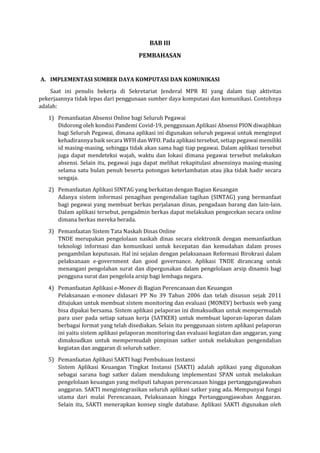 Pemanfaatan sumber daya komputasi dan komunikasi pada sekretariat jenderal mpr ri | PDF