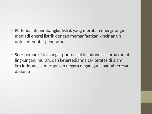 Pembangkit listrik tenaga angin (PLTA/PLTB) | PPTX