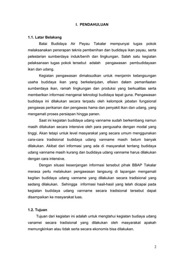 Pemantauan Budidaya Udang Vaname Sistem Tradisional Di Makassar Pdf