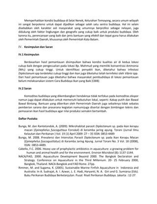 Pemantauan kawasan budidaya dan kesehatan ikan dan lingkungan di selat ...