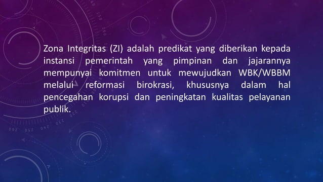 PEMAPARAN ZI WBK WBBM UNTUK INSTITUSI PENDIDIKAN | PPTX
