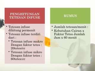 Materi terkait dengan cara dan pemasangan infus. | PPTX