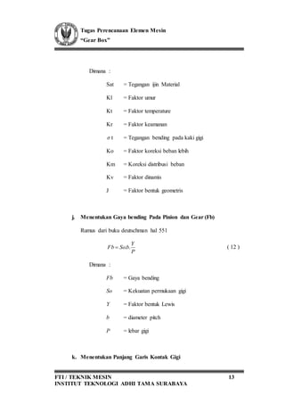 4 Speed Gear box design spur gear with C 6 inch and pitch 5 inch | DOCX