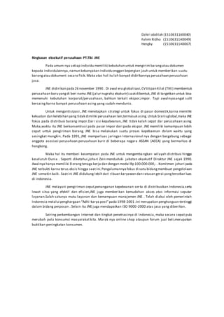 Pemasaran PT JNE | DOCX