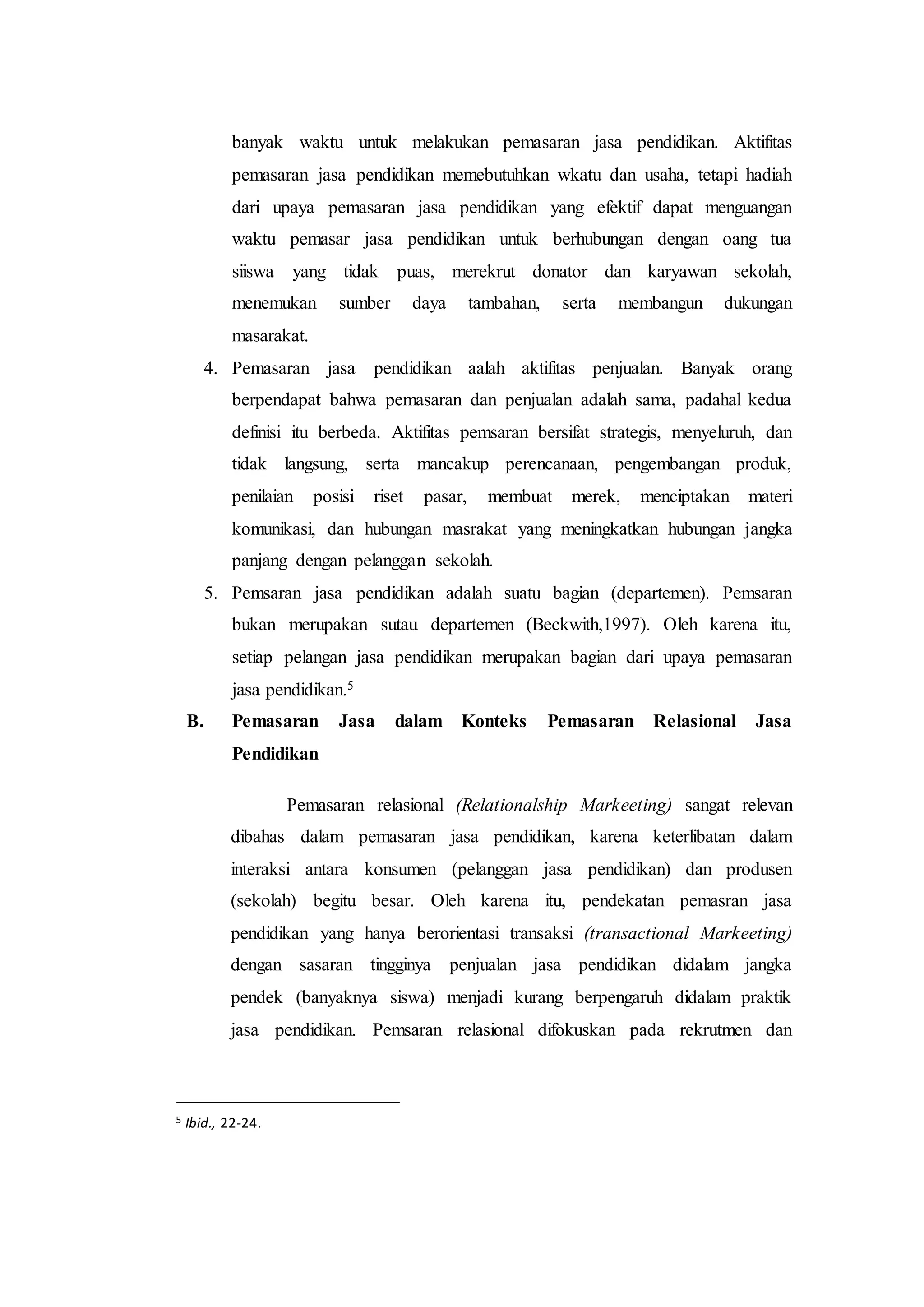 Pemasaran pendidikan kel 1 | DOCX
