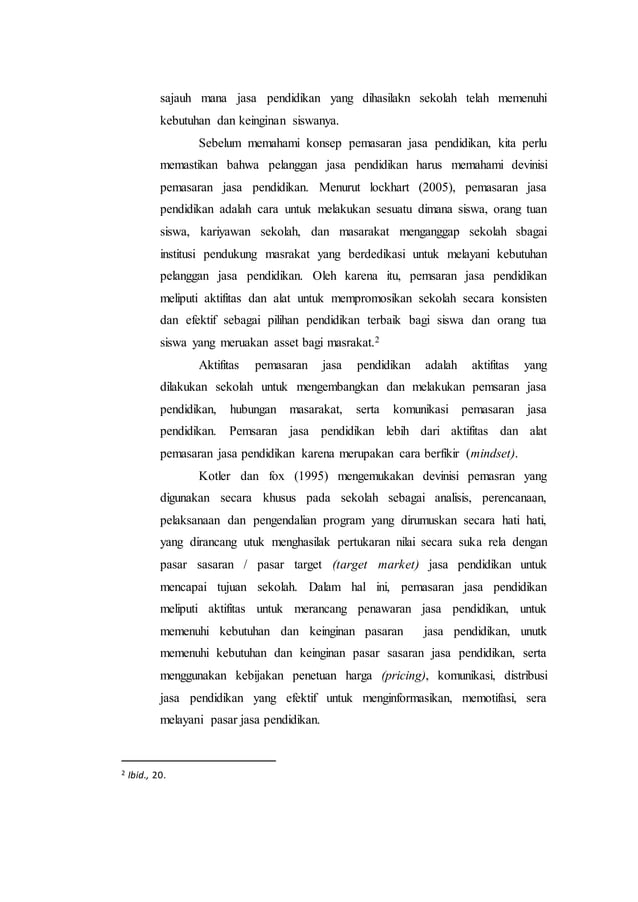 Pemasaran pendidikan kel 1 | DOCX