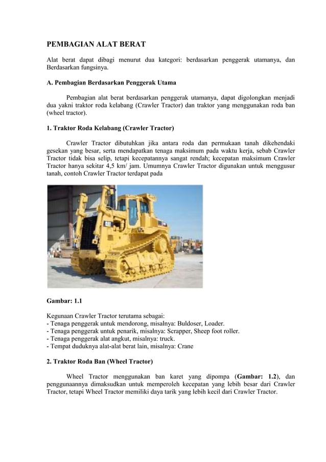 Pembagian alat berat | DOCX