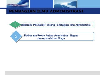 Pembagian ilmu administrasi | PPT