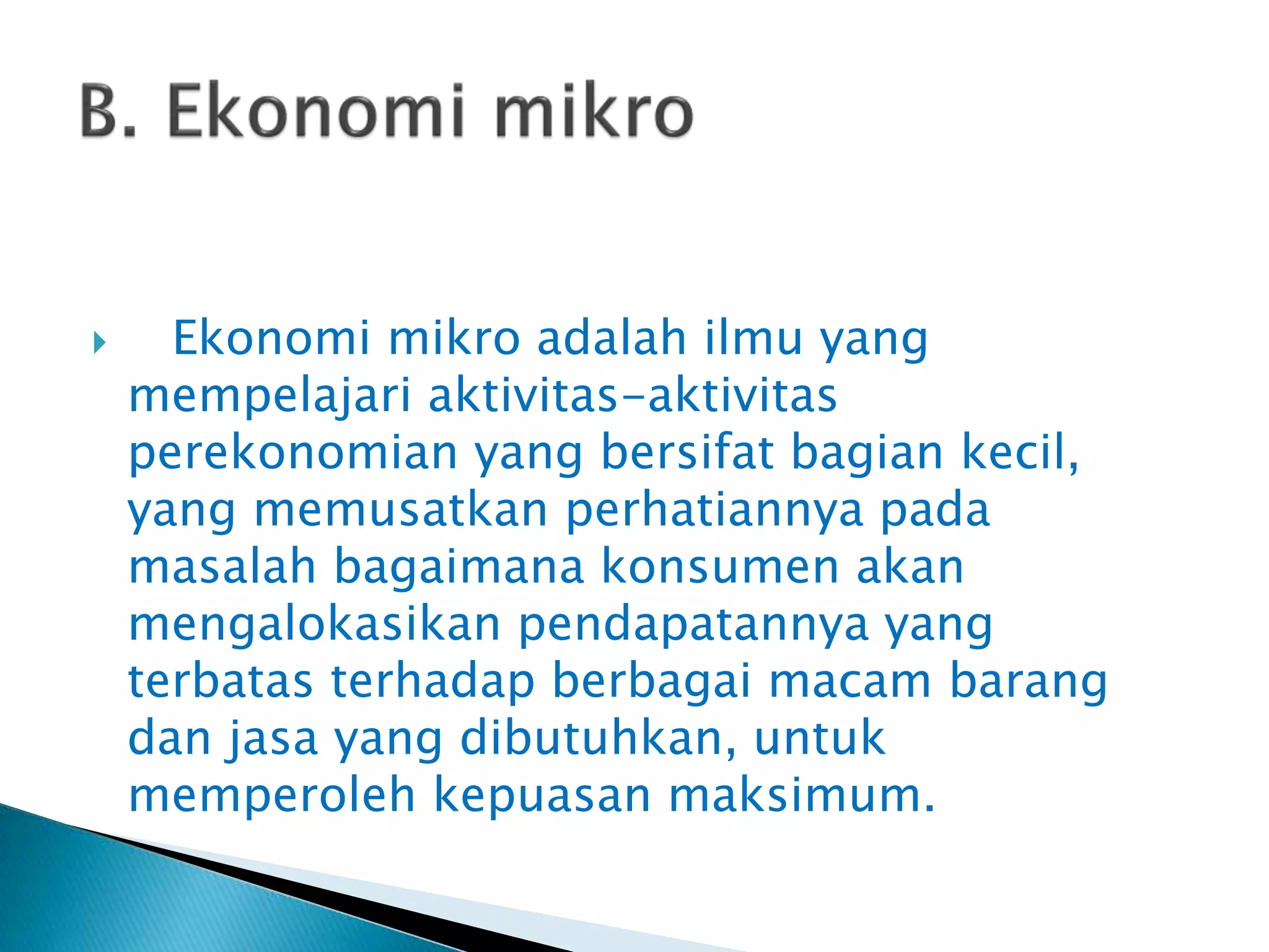Pembagian ilmu ekonomi | PPTX