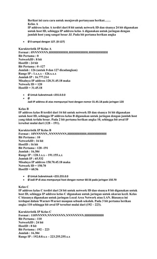 Pembagian kelas ip | DOC