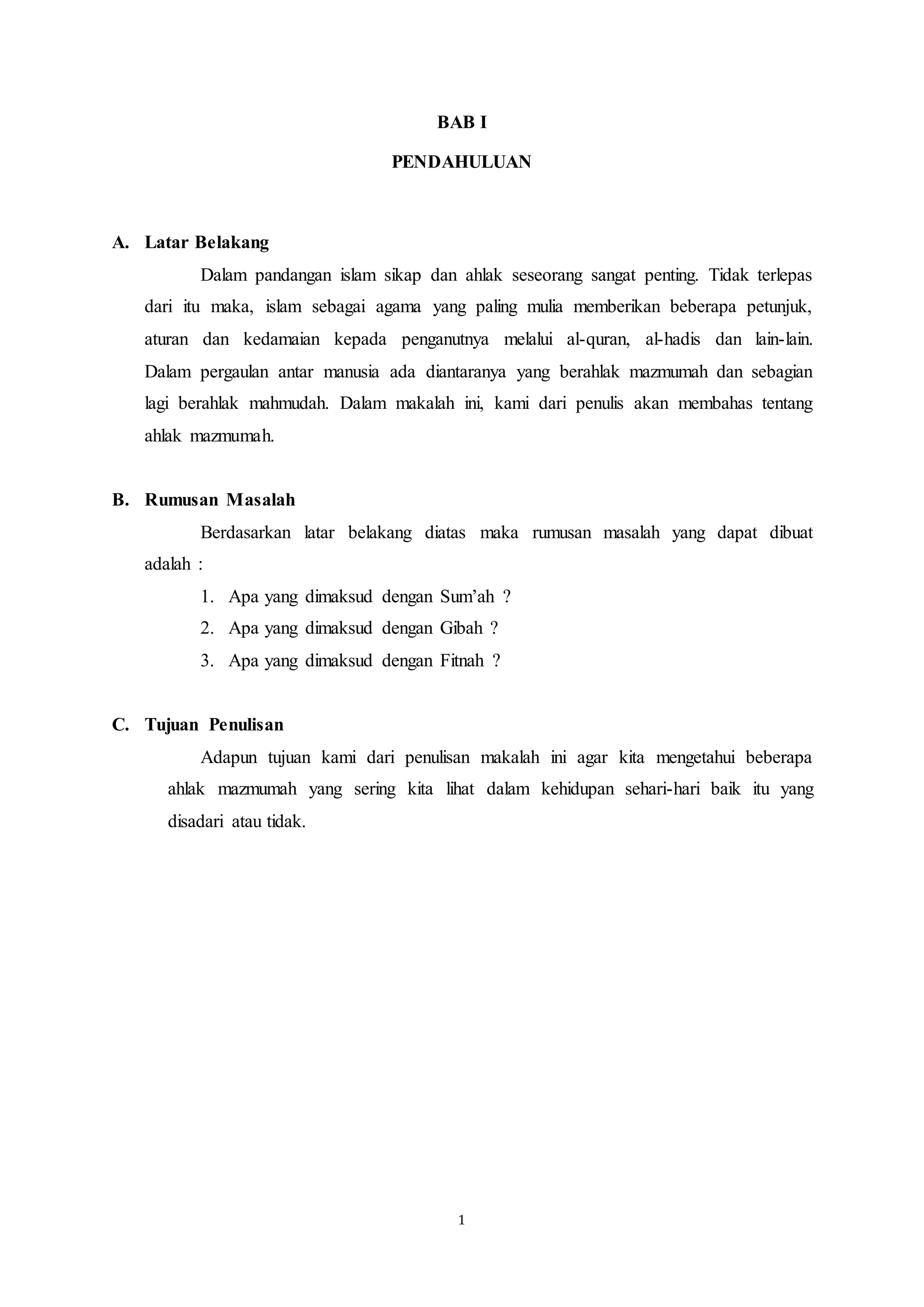 SUMAH, GIBAH , FITNAH | PDF