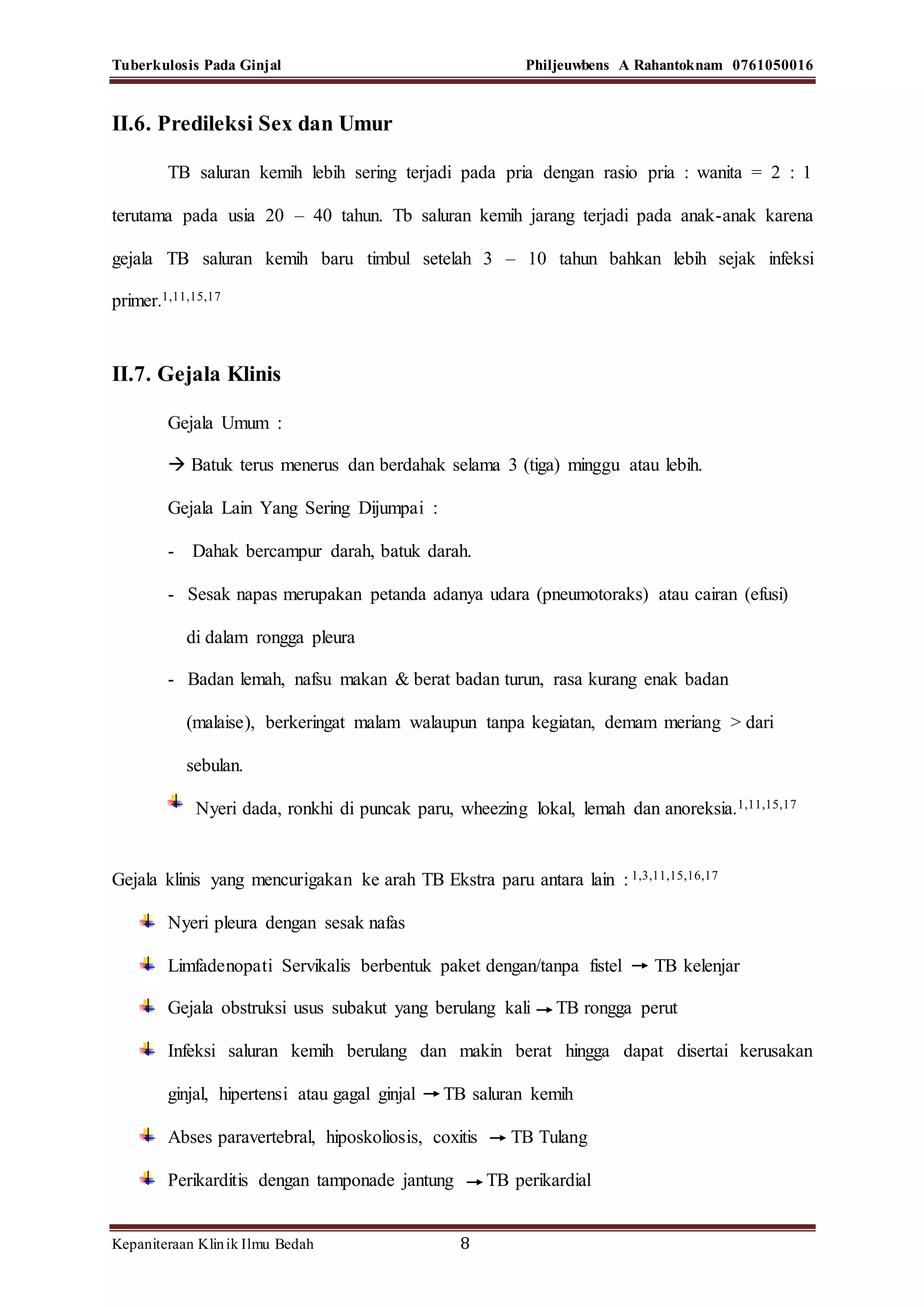 Tuberculosis Pada Ginjal | DOCX