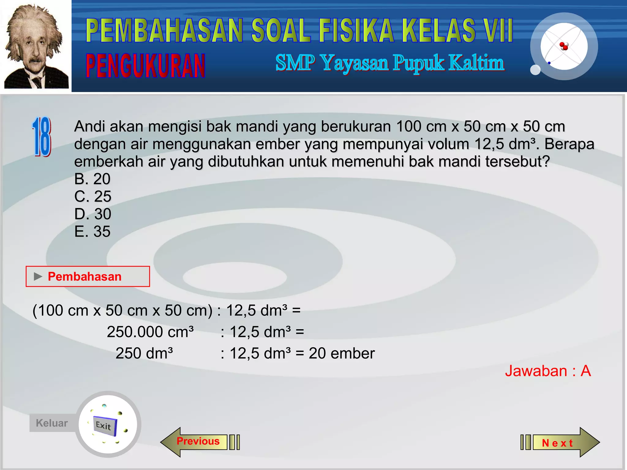 Latihan Soal FISIKA Materi Pengukuran | PPT
