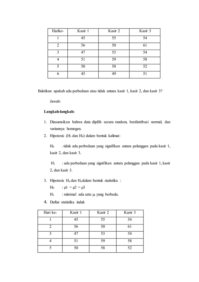 Pembahasan anova 1 arah | DOCX