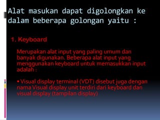 Pembahasan mengenai input output | PPT
