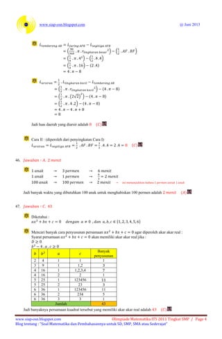 Pembahasan olimpiade matematika its 2011 tingkat smp babak penyisihan (bagian i pilihan ganda ...