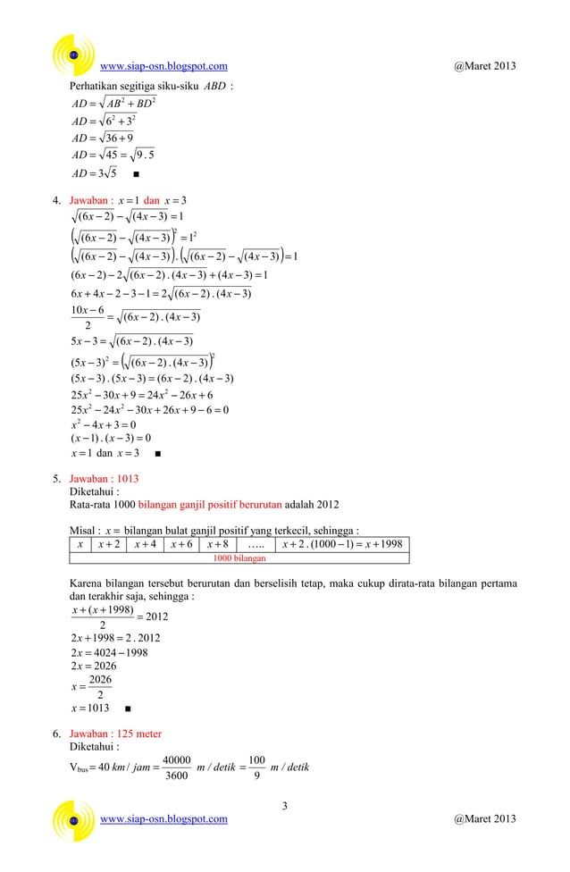SOAL DAN PEMBAHASAN OLIMPIADE 3 | PDF