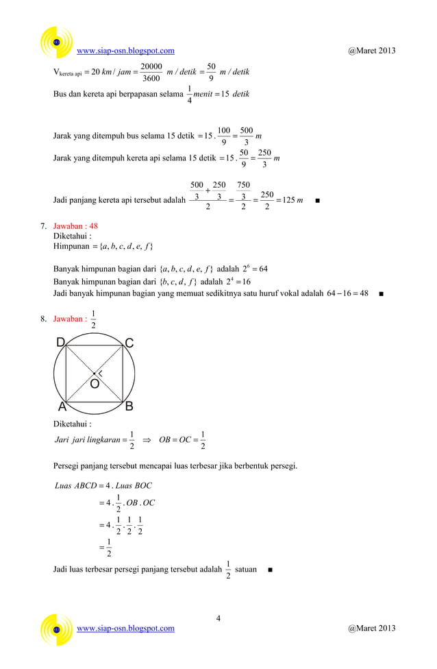 SOAL DAN PEMBAHASAN OLIMPIADE 3 | PDF