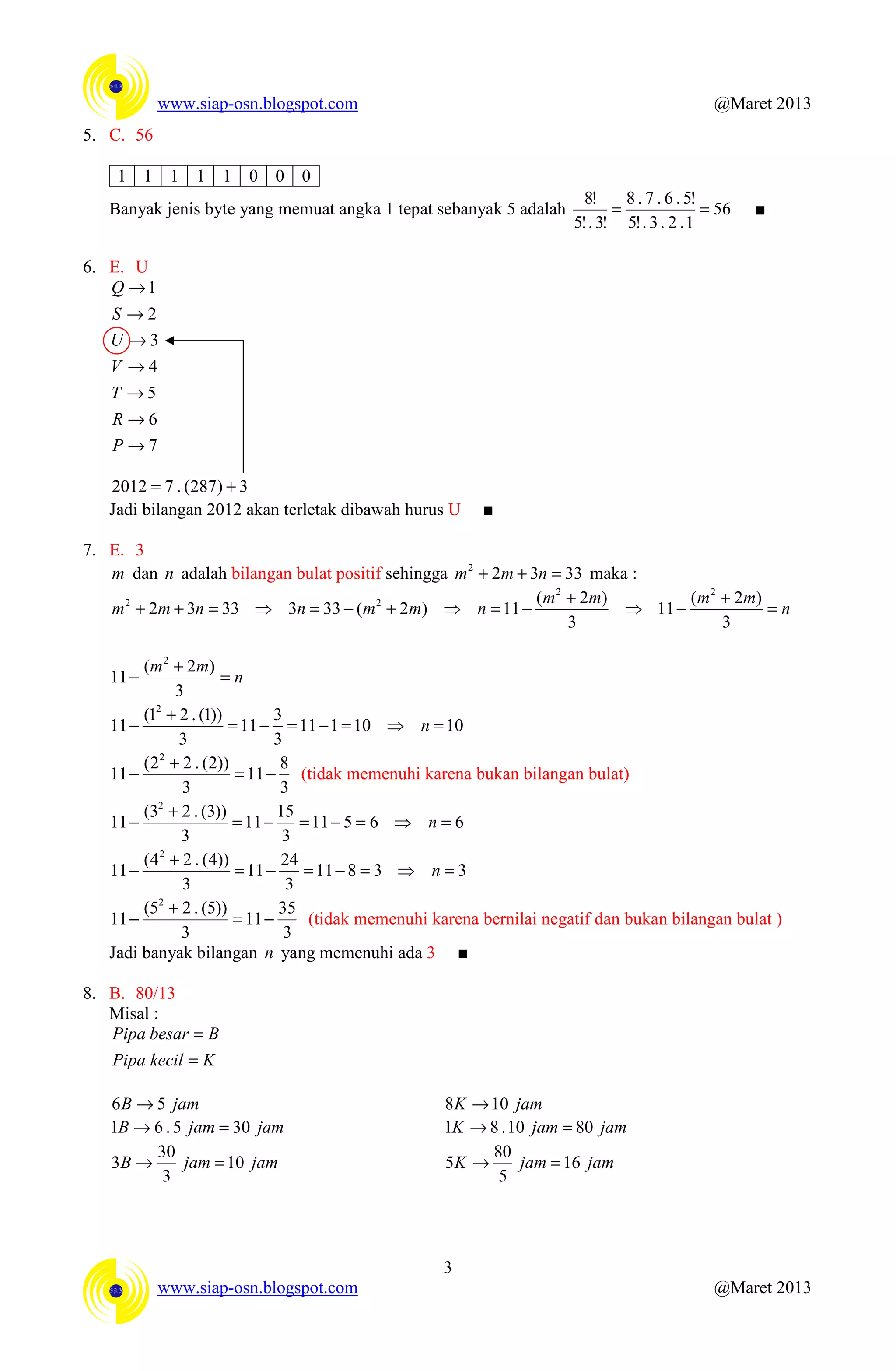 SOAL DAN PEMBAHASAN OLIMPIADE 2 | PDF