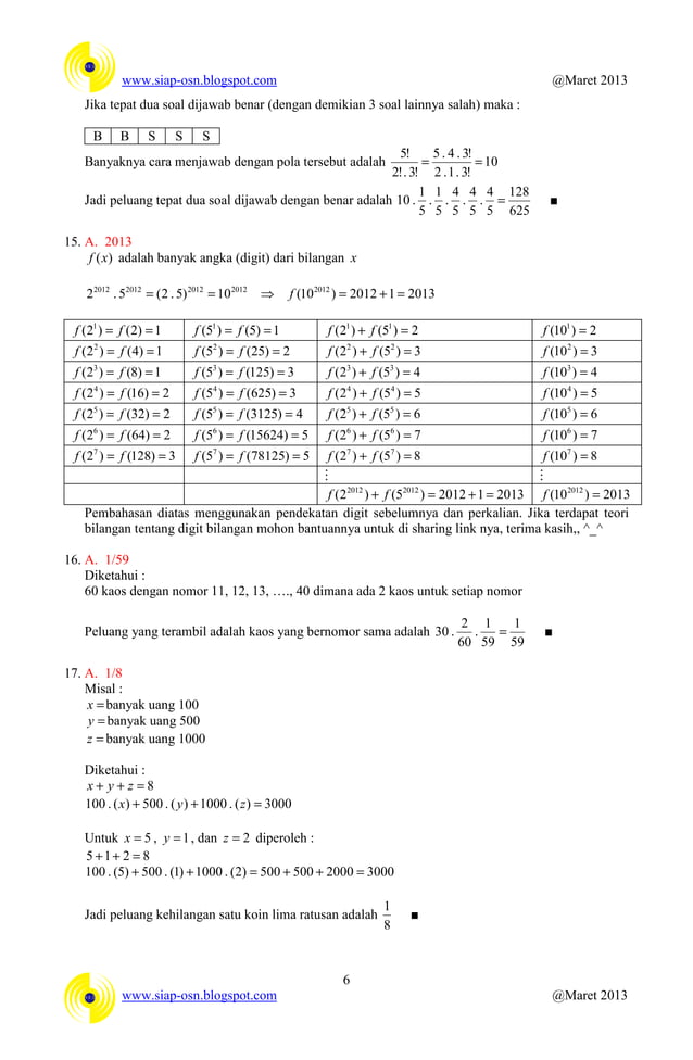 SOAL DAN PEMBAHASAN OLIMPIADE 2 | PDF