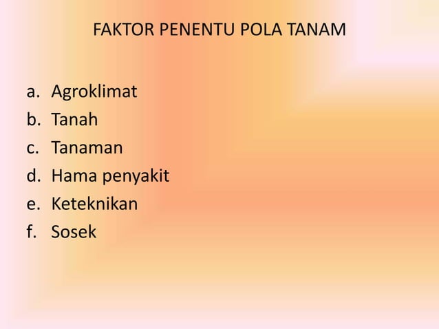 Pembahasan pola tanam | PPTX
