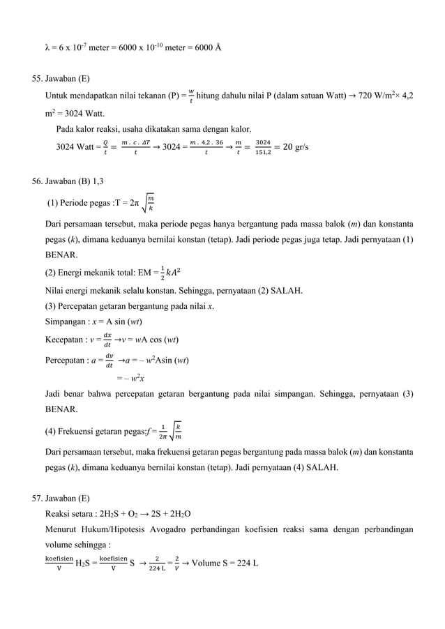 pembahasan soal saintek matematika pada seleksi bersama perguruan tinggi negeri | PDF