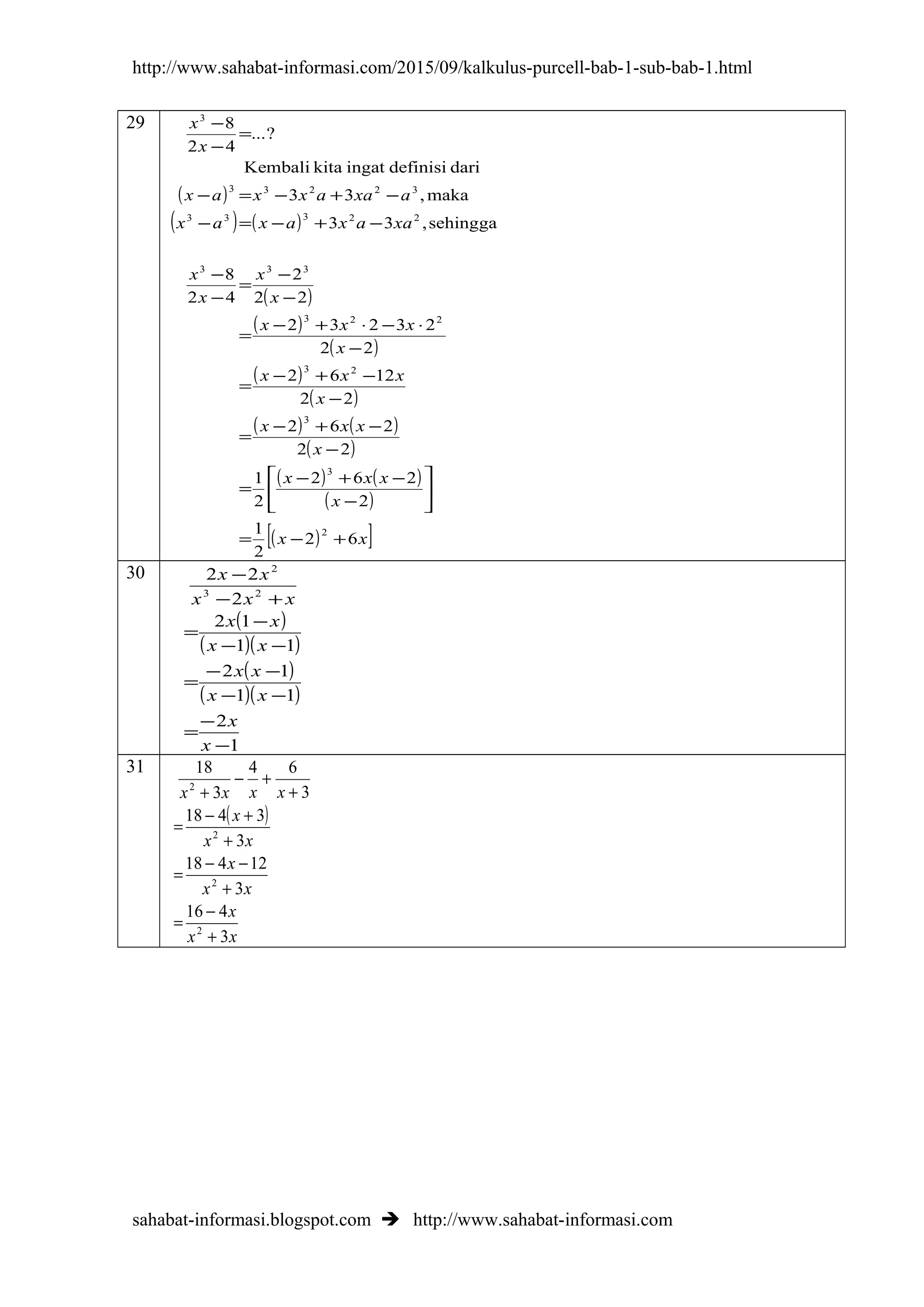 Pembahasan soal kalkulus pada buku karangan edwin j. purcell dan dale ...