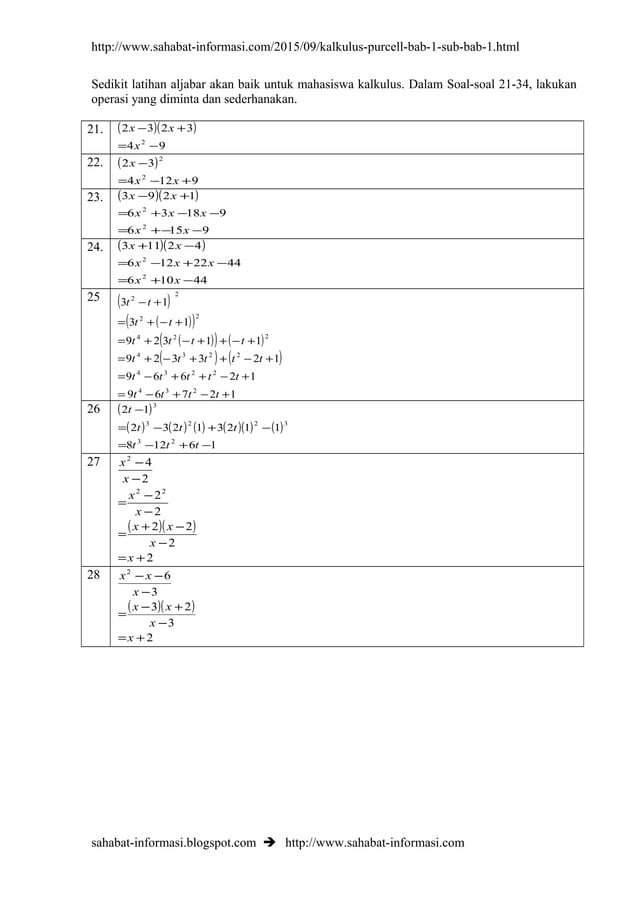 Pembahasan soal kalkulus pada buku karangan edwin j. purcell dan dale ...