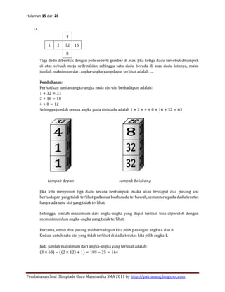 Pembahasan soal osn guru matematika sma 2011 tingkat provinsi | PDF