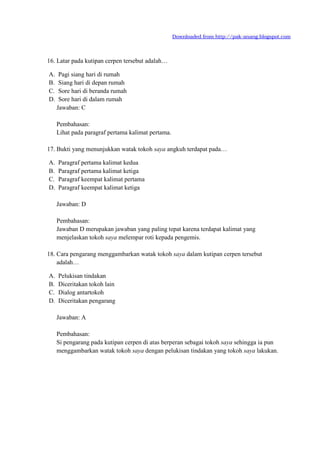 Pembahasan soal un bahasa indonesia smp 2012 paket d47 | PDF