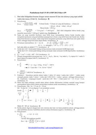 Pembahasan soal un ipa smp 2012 paketa59 | PDF