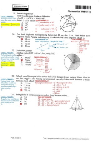 Pembahasan soal un matematika smp 2013 paket 1 | PDF