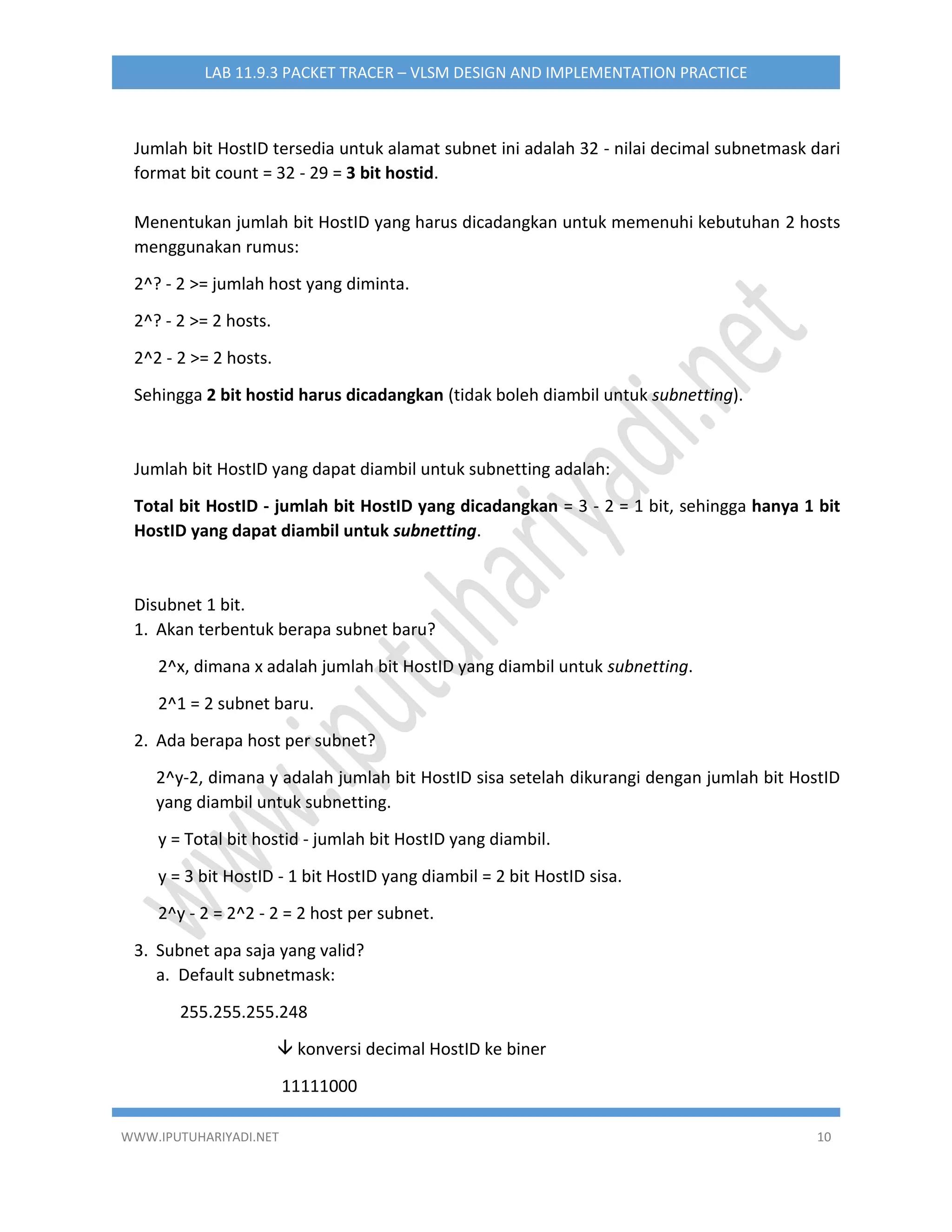 Pembahasan Solusi Perhitungan VLSM untuk Lab 11.9.3 Packet Tracer - VLSM Design and ...