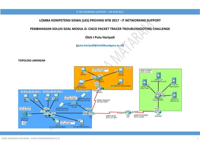 Pembahasan Solusi Soal Modul D Cisco Packet Tracer Troubleshooting ...