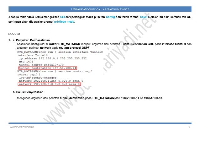 Pembahasan Solusi Soal UAS Troubleshooting & Maintaining Computer Network | PDF