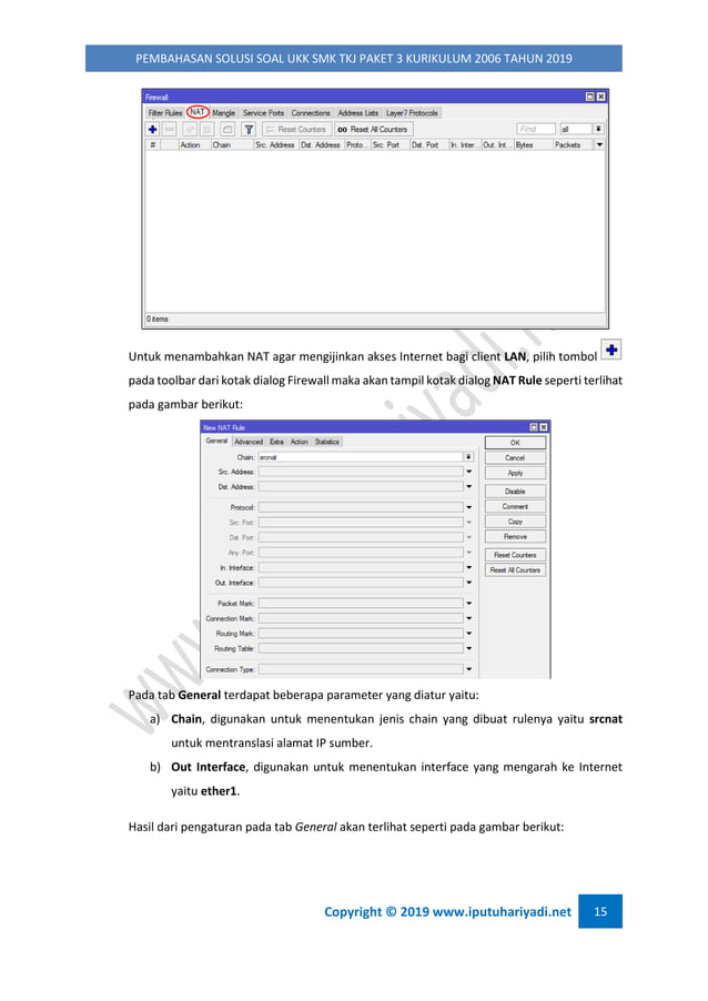 Pembahasan Solusi Soal UKK SMK TKJ Paket 3 Kurikulum 2006 Tahun 2019 | PDF