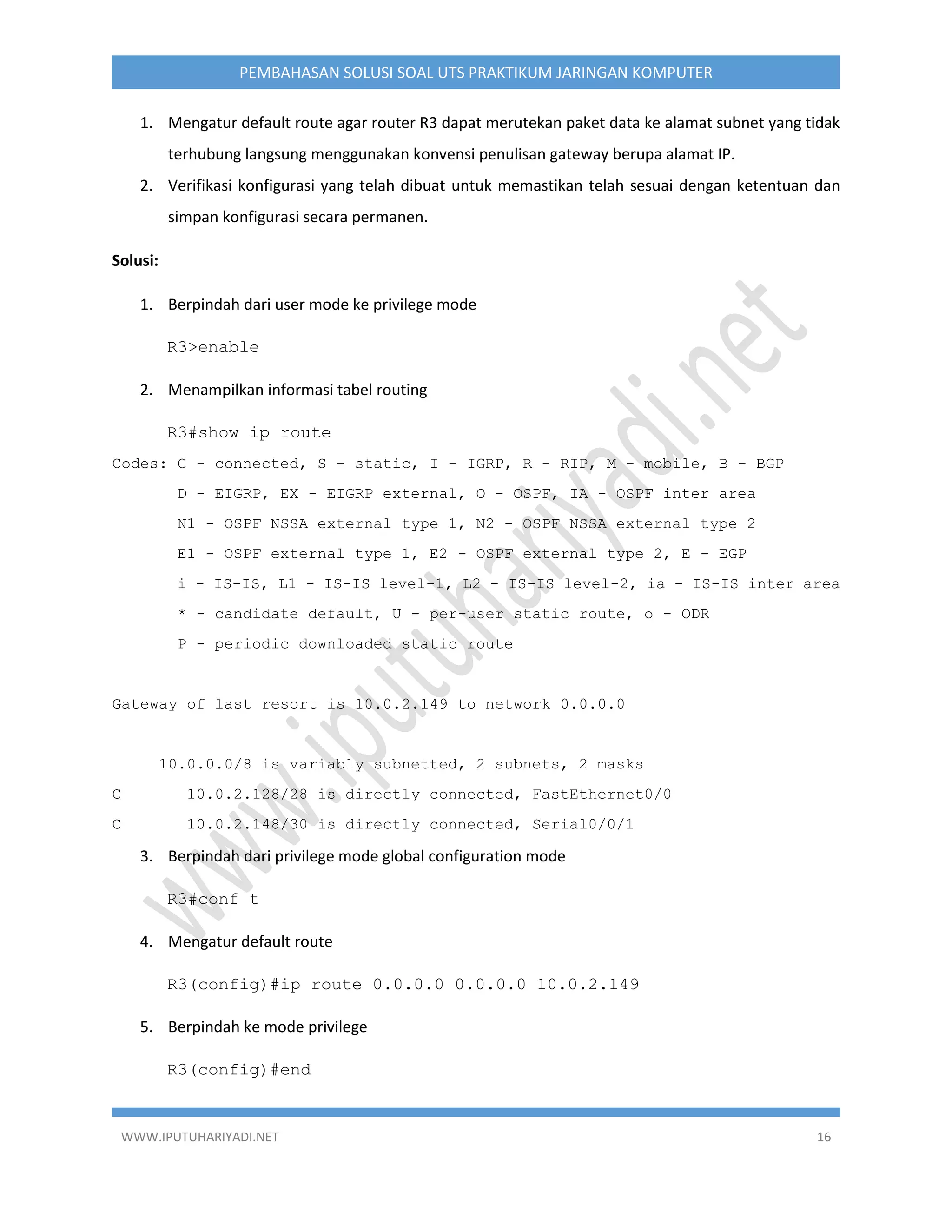 Pembahasan Solusi Soal UTS Praktikum Jaringan Komputer Tahun Akademik ...