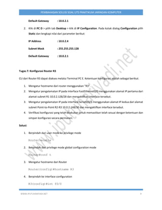 Pembahasan Solusi Soal UTS Praktikum Jaringan Komputer Tahun Akademik ...