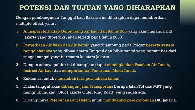 Studi Kasus : Potensi dan Permasalahan Pembangunan Tanggul Laut Raksasa ...