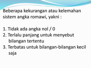 Sistem Numerasi Arab-Hindu dan Romawi | PPTX