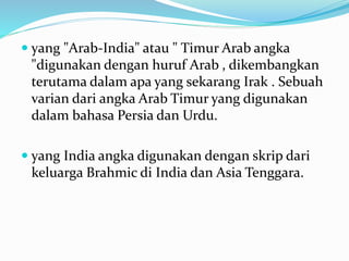 Sistem Numerasi Arab-Hindu dan Romawi | PPTX